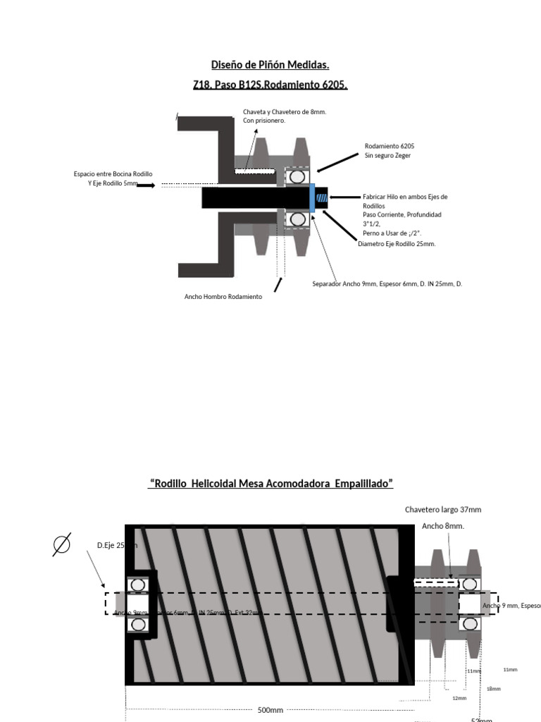 Diseño y Fabricacion de Rodillo y Piñones de Traccion | PDF