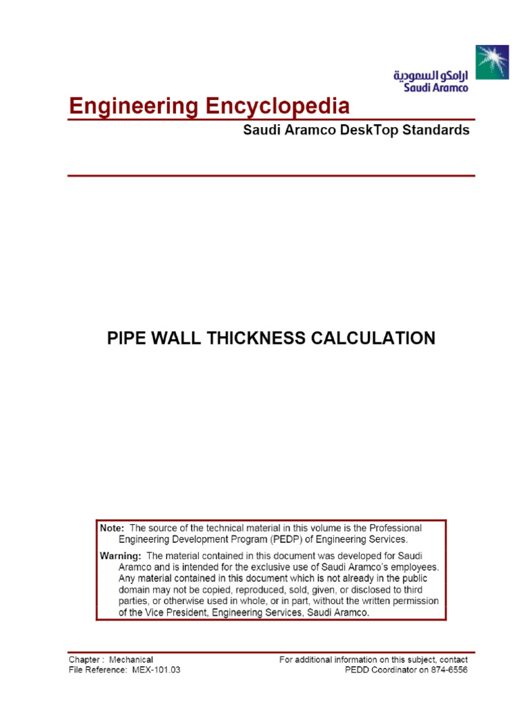 Pipe Wall Thickness Calculation - TOAZ - Info | PDF