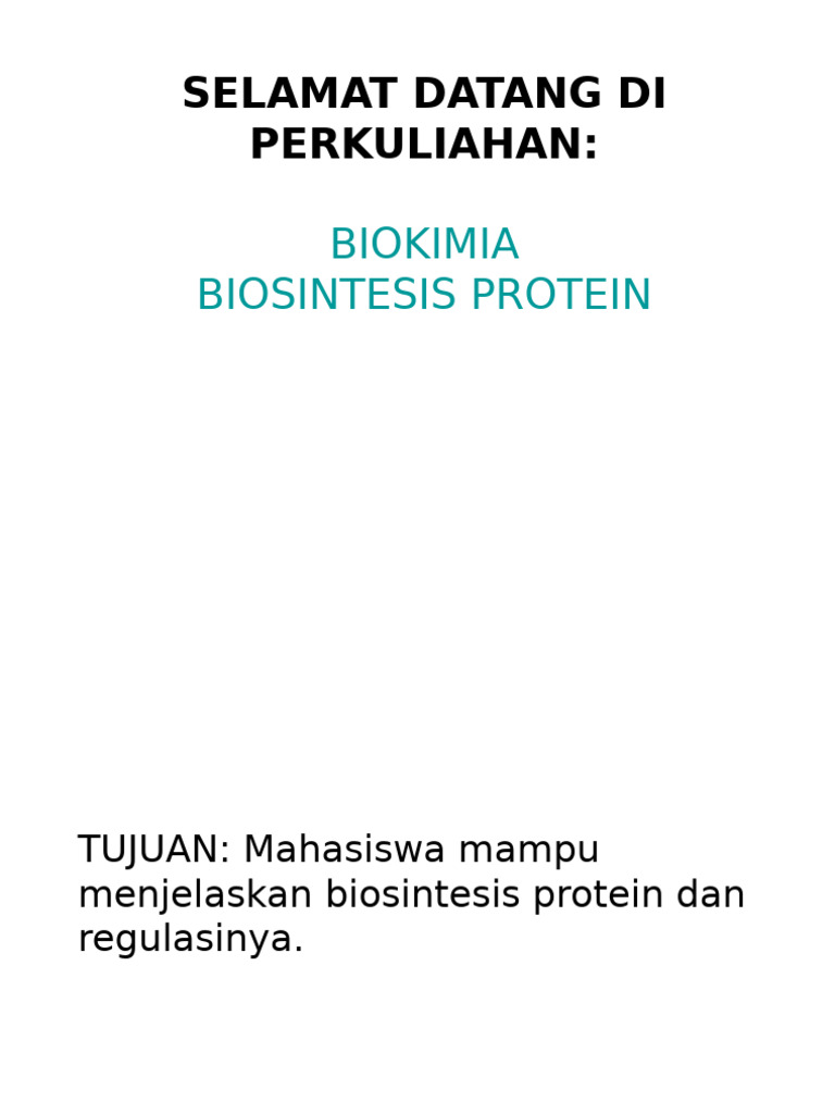 Biosintesis Protein Ganjil 2019 | PDF