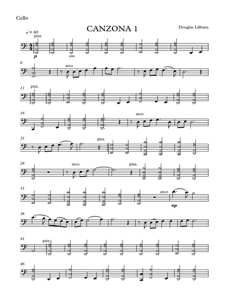 Canzona 1 - Cello | PDF