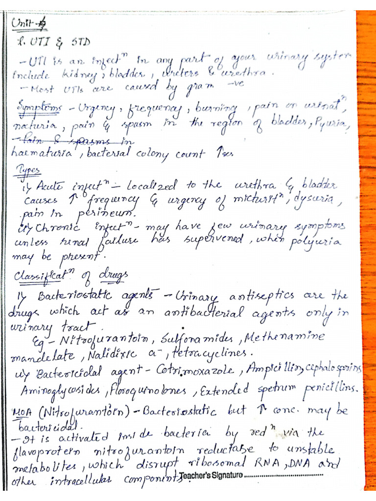 UTI and STD Cology Unit 4 | PDF