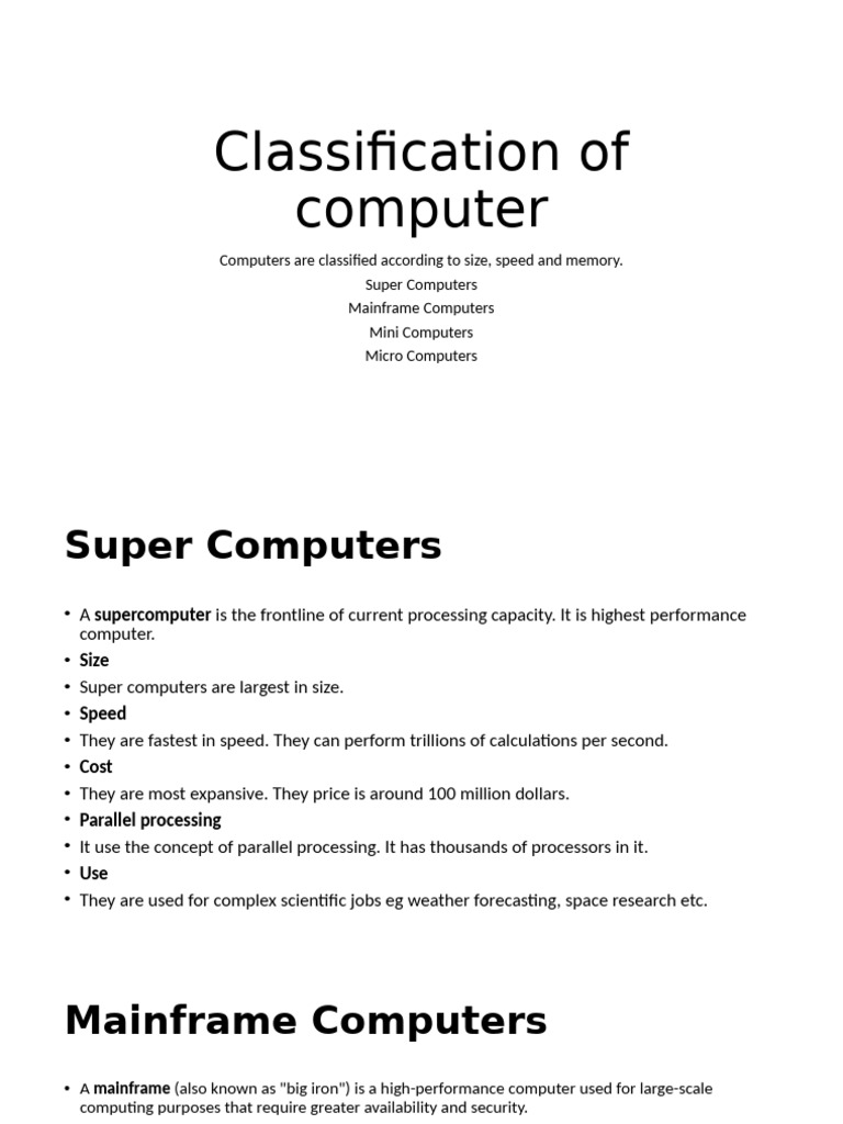 Classification of Computer | PDF | Personal Computers | Laptop
