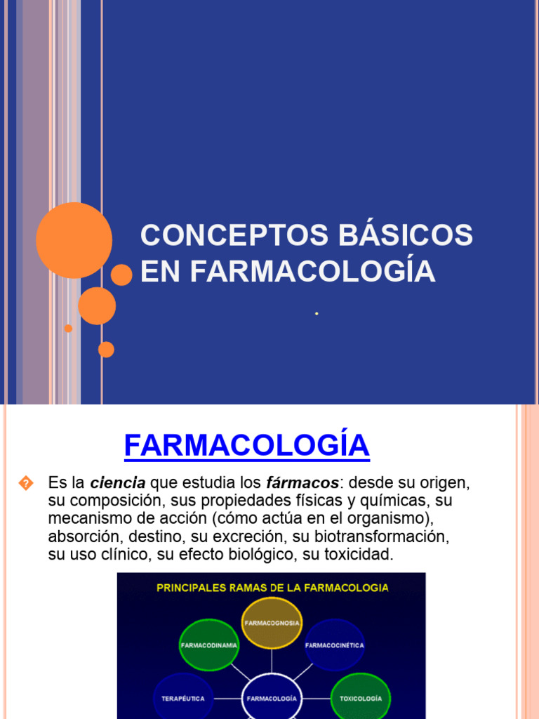 1.conceptos Básicos en Farmaco | PDF | Farmacología | Medicamentos con ...
