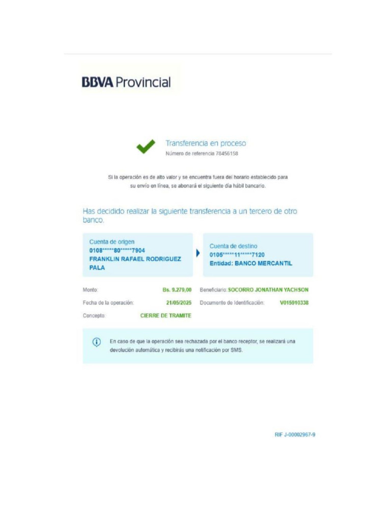Transferencia BBVA Exacte | PDF