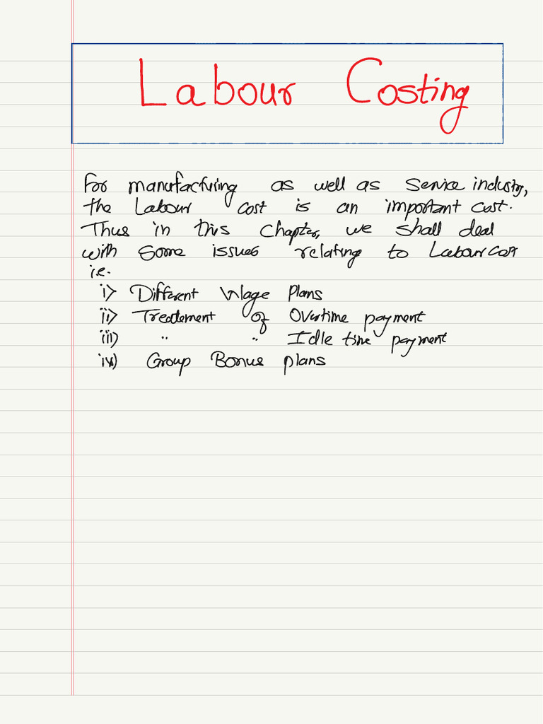 CA Intermediate Costing Labour Costing | PDF