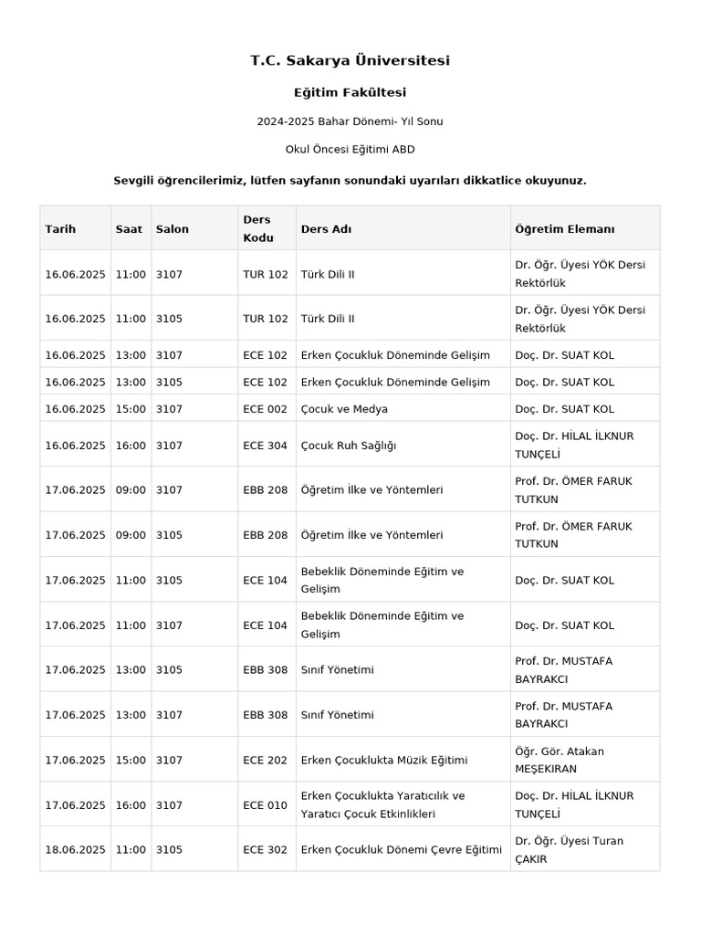 Okul O Ncesi Eg Itimi ABD Ogrenciler Icin Sinav Programi | PDF
