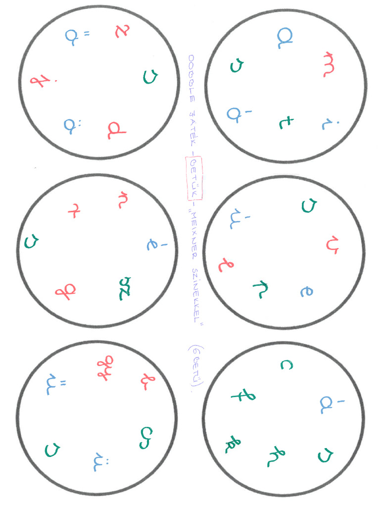 Dobble Betűk 6 Meixner Színekkel | PDF