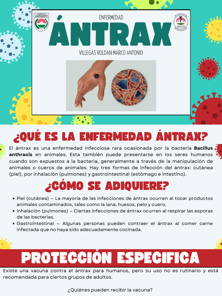 Información sobre el ántrax y su contagio | PDF