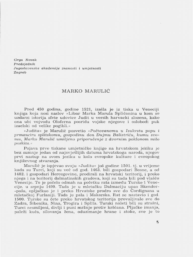 Marko Marulić - Novak - Grga - 1972 - II | PDF