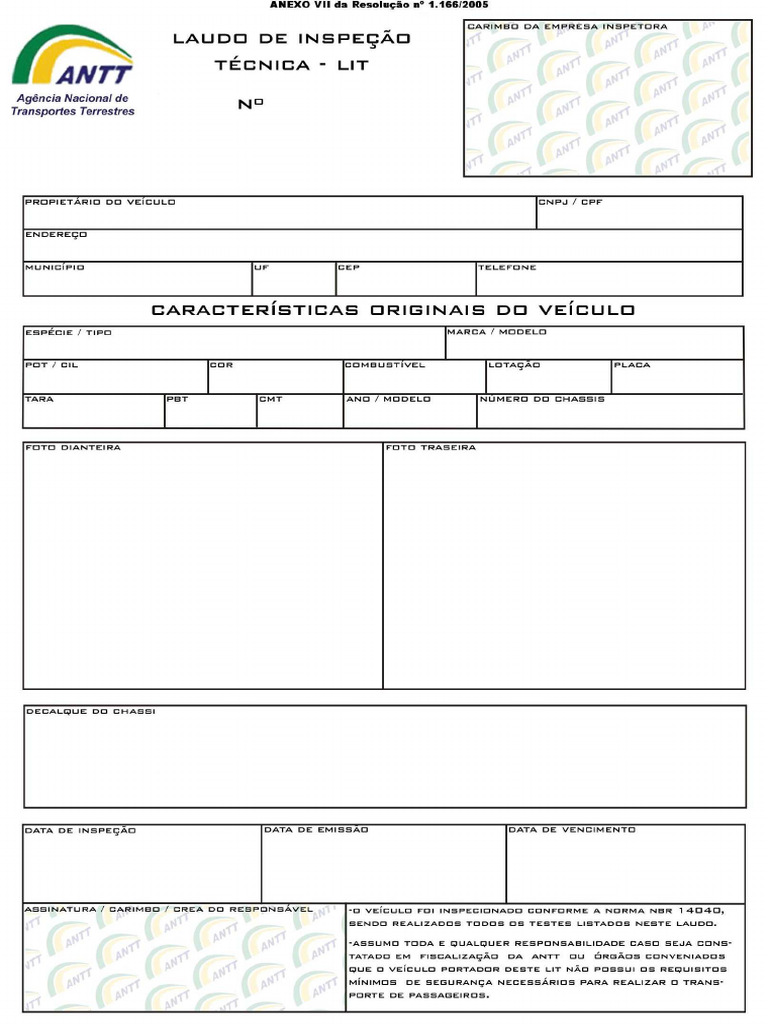 Antt Novo Modelo | PDF