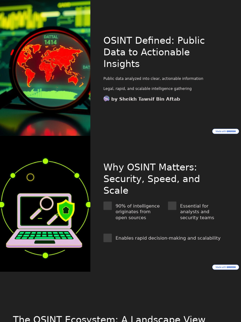 OSINT Defined Public Data To Actionable Insights | PDF | Data | Information Technology