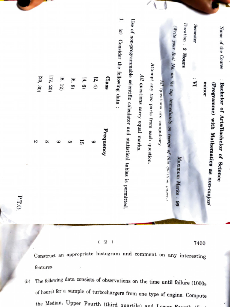 Probability and Stats Paper | PDF | Statistical Analysis | Teaching ...