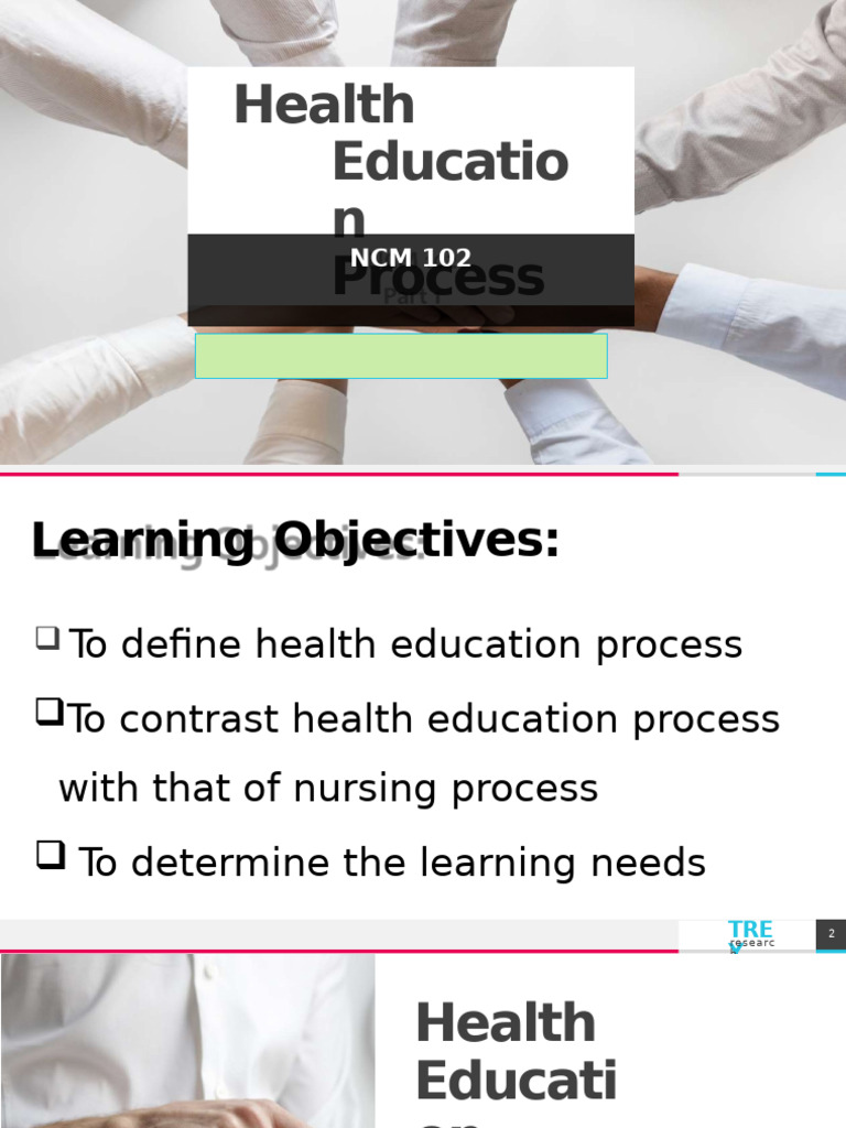 Health Educatio N Process | PDF | Learning Styles | Learning