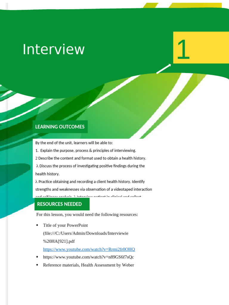 PNC Module HEALTH ASSESSMENT LEC Revied | PDF | Communication ...