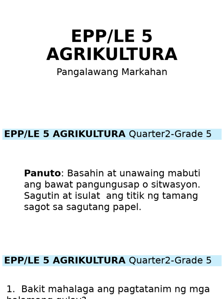 Epp5 Q1 Agri | PDF