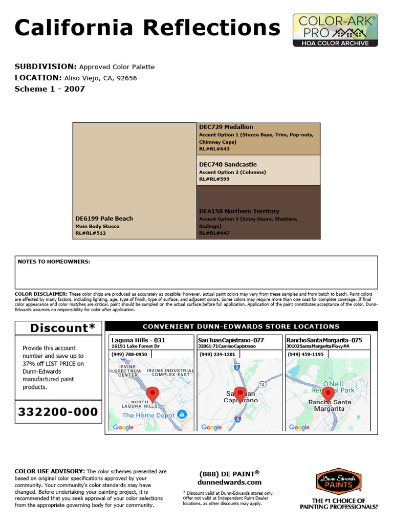 California Reflections-Approved Color Palette | PDF | Paint | Color