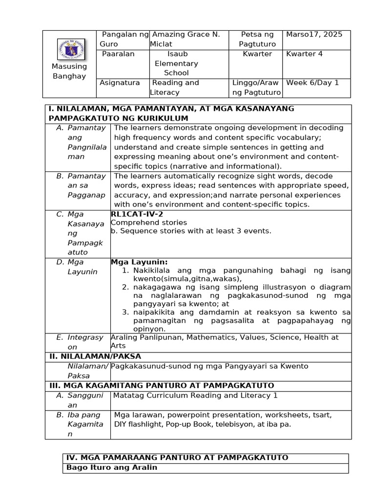 Miclat's LP Matatag | PDF