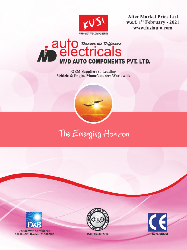MVD Auto Electricals Catalog - Prie List | PDF
