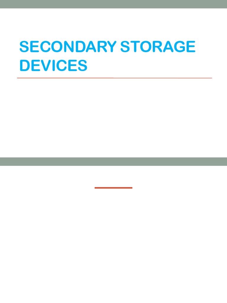 Secondary Storage Devices | PDF | Computer Data Storage | Solid State Drive