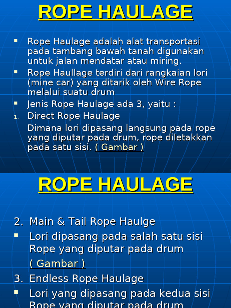 Rope Haulage | PDF