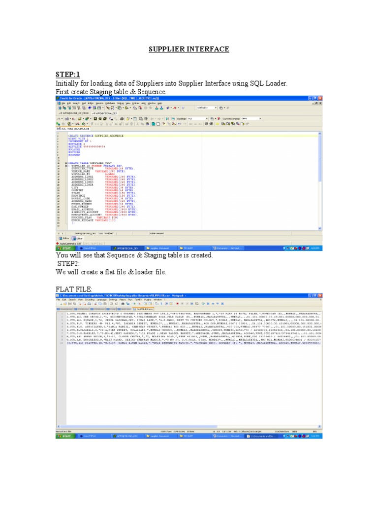 Supplier Interface | PDF | Sql | File Transfer Protocol