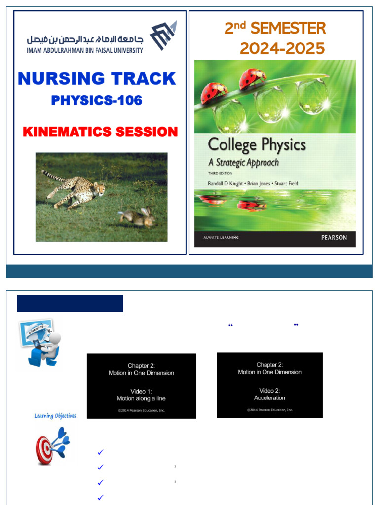 Week 2.phys 106 Kinematics Session - 1 | PDF