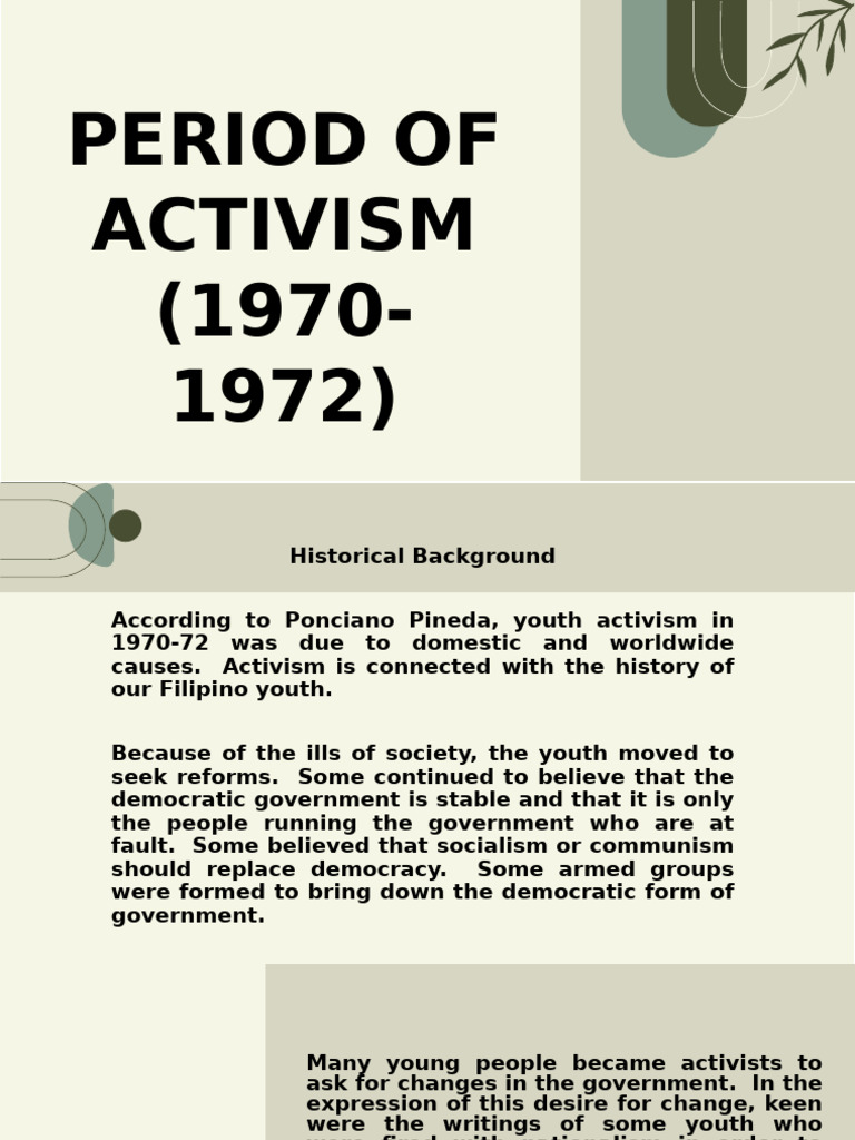 Chapter 8 Period of Activsm | PDF | Philippines