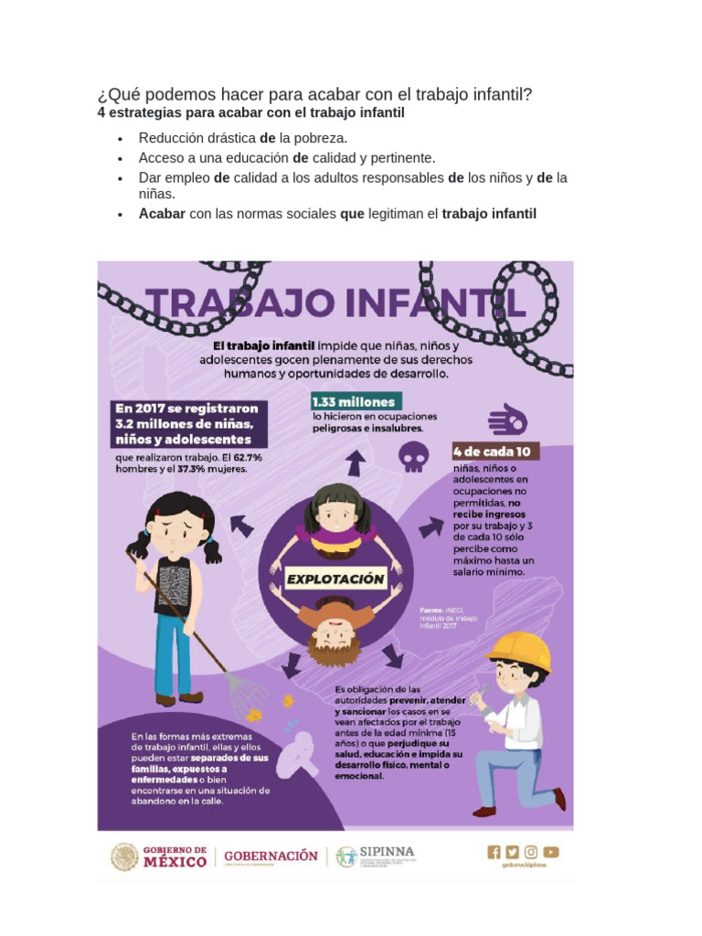 Qué Podemos Hacer Para Acabar Con El Trabajo Infantil | PDF