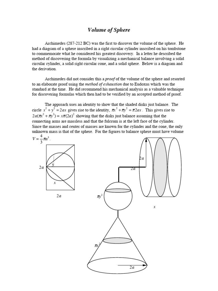 Volume of Sphere | PDF