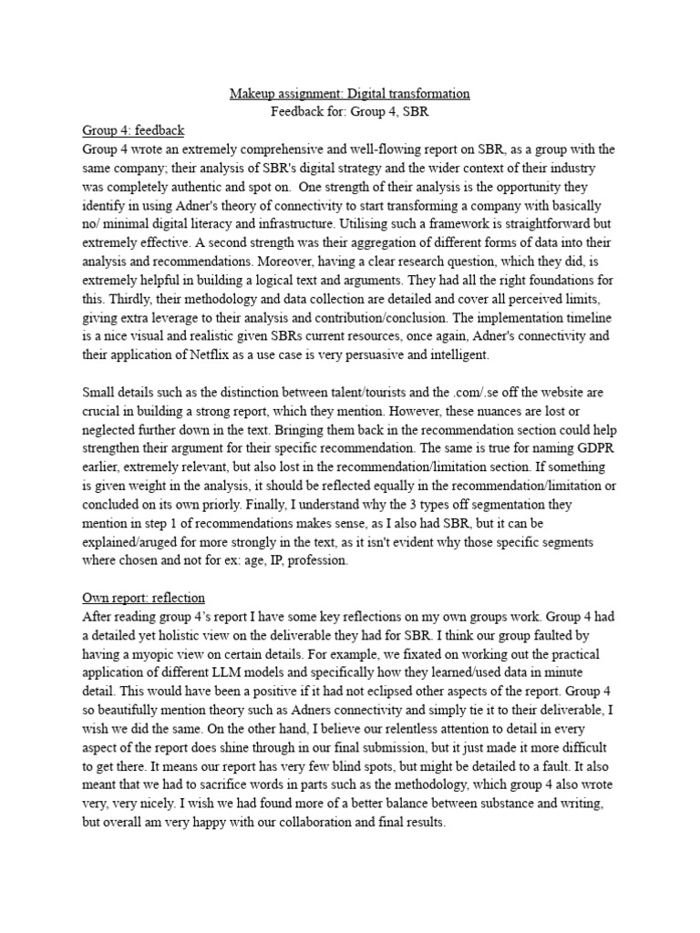 Makeup Assignment - Digital Transformation | PDF | Argument | Methodology