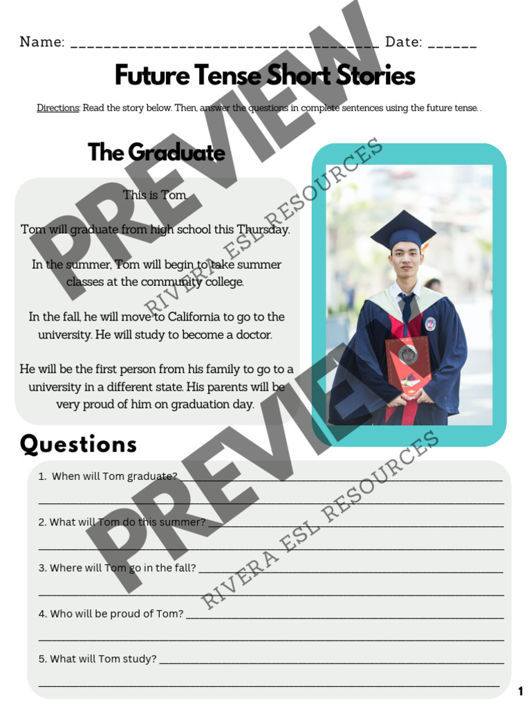 Future Tense Short Stories for ESL | PDF