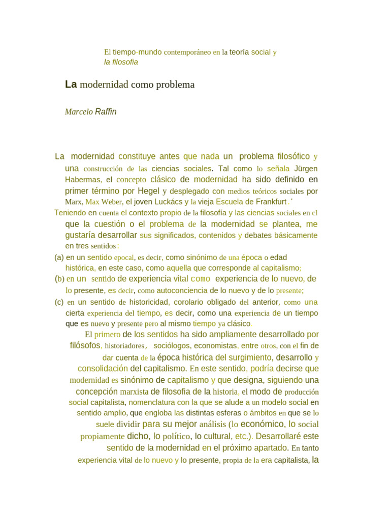 Modernidad: Filosofía y Ciencias Sociales | PDF | Escuela de Frankfurt ...