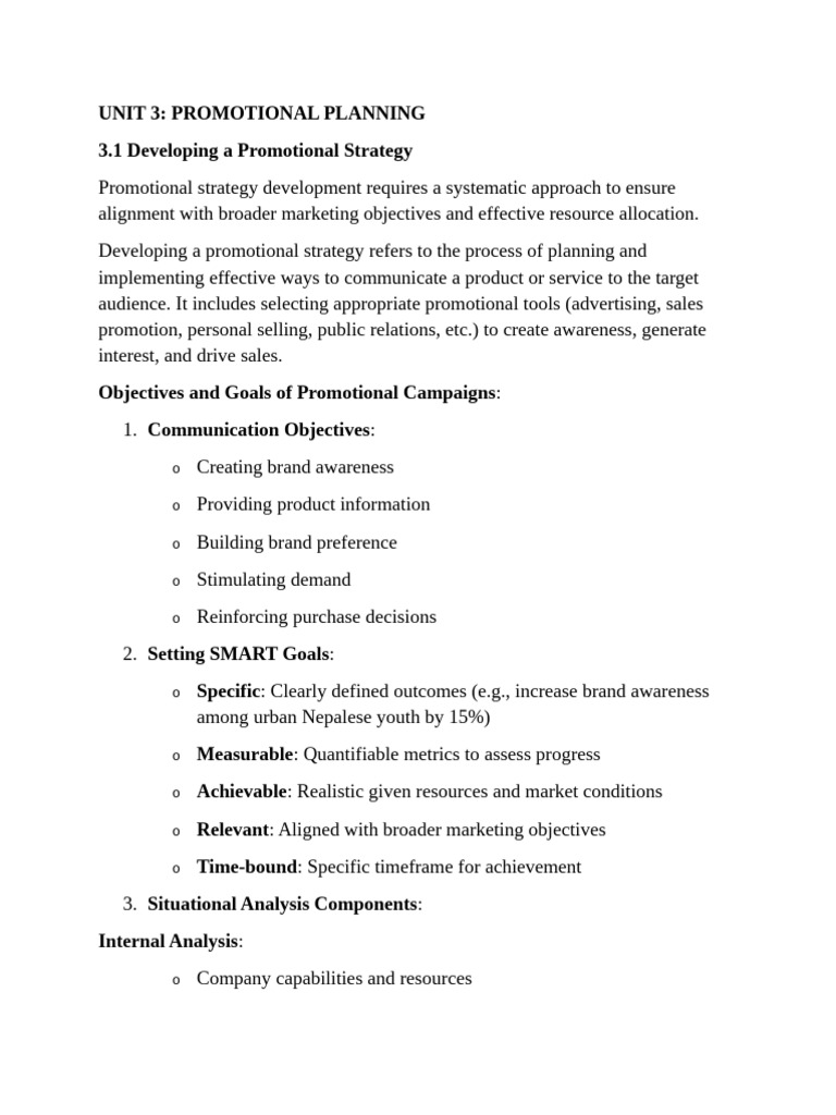 Unit 3 Promotional Planning | PDF | Marketing | Brand