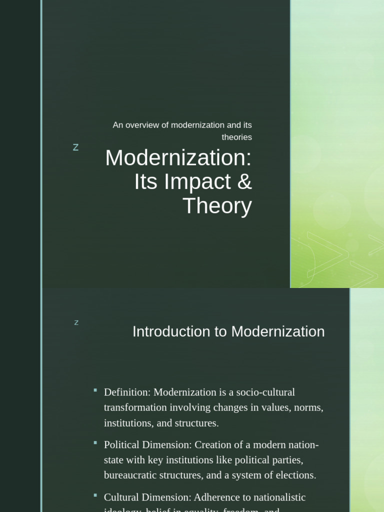 Modernization Presentation | PDF | Modernization Theory | Society
