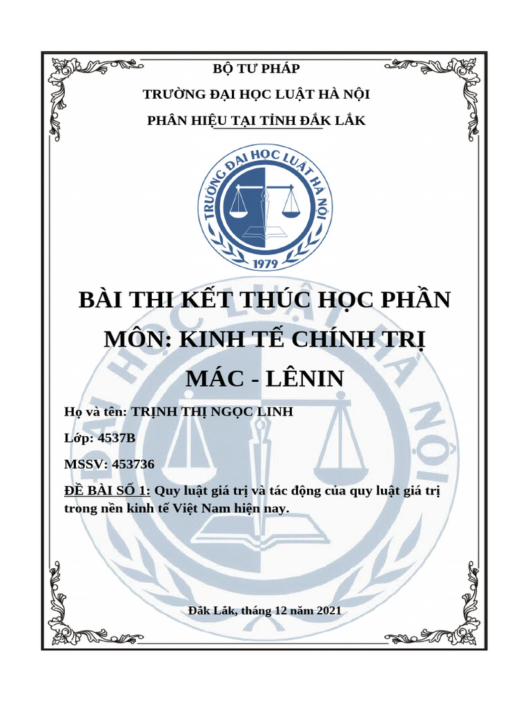 Bìa Bài Thi KTHP | PDF