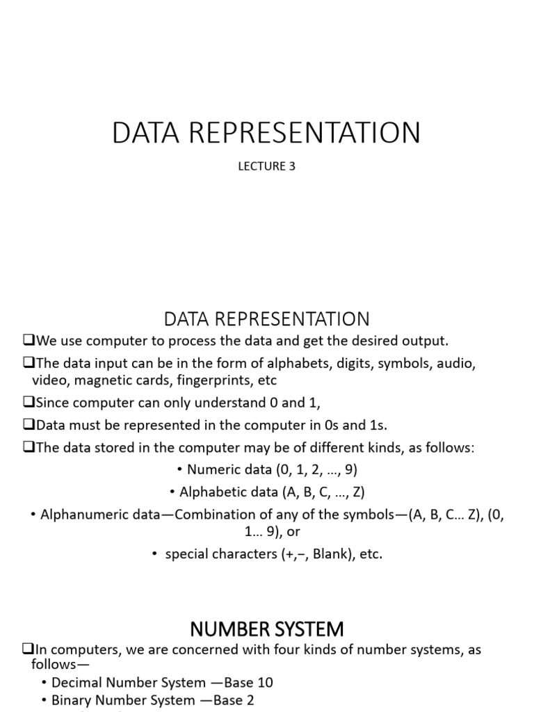 Get 211 Data Representation Lecture 3 | PDF | Decimal | Lexicology