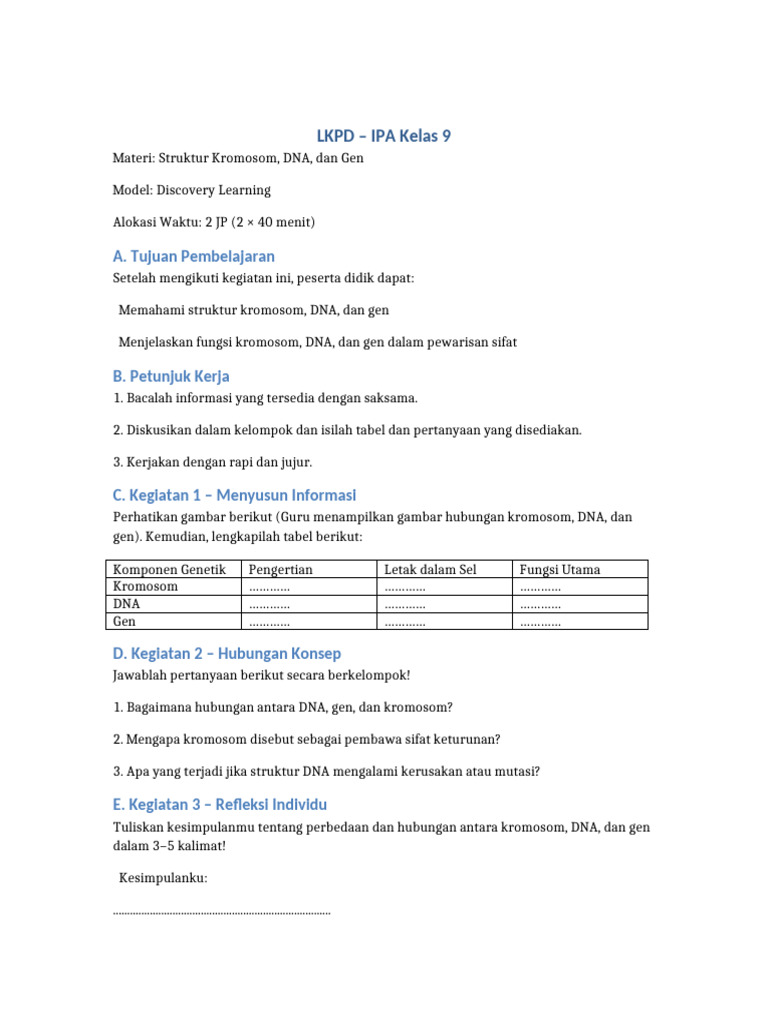 Hubungan DNA, Gen, dan Kromosom | PDF