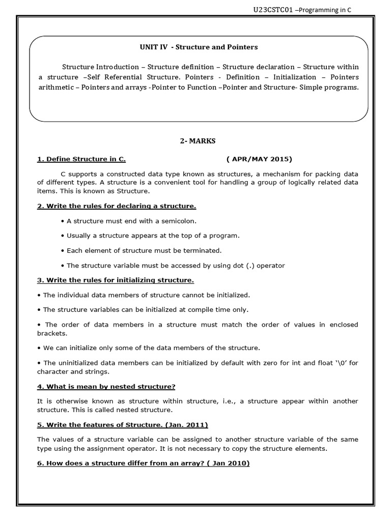 PC U4 2024 | PDF | Pointer (Computer Programming) | Parameter (Computer Programming)