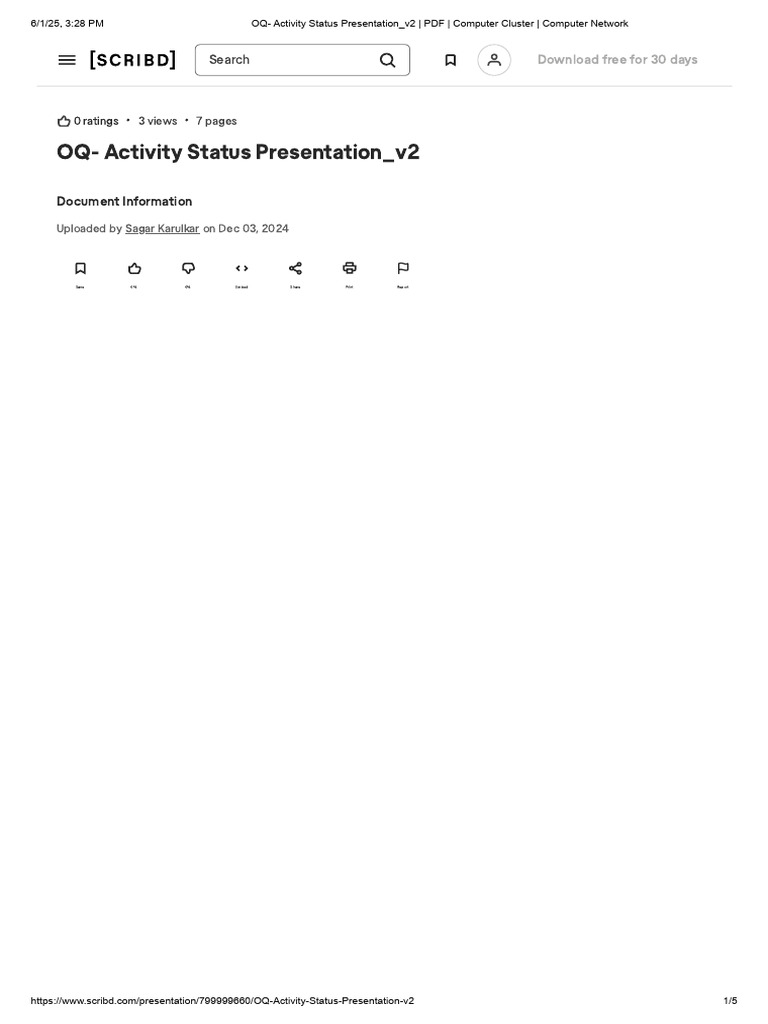 OQ - Activity Status Presentation - v2 - PDF - Computer Cluster - Computer Network | PDF ...