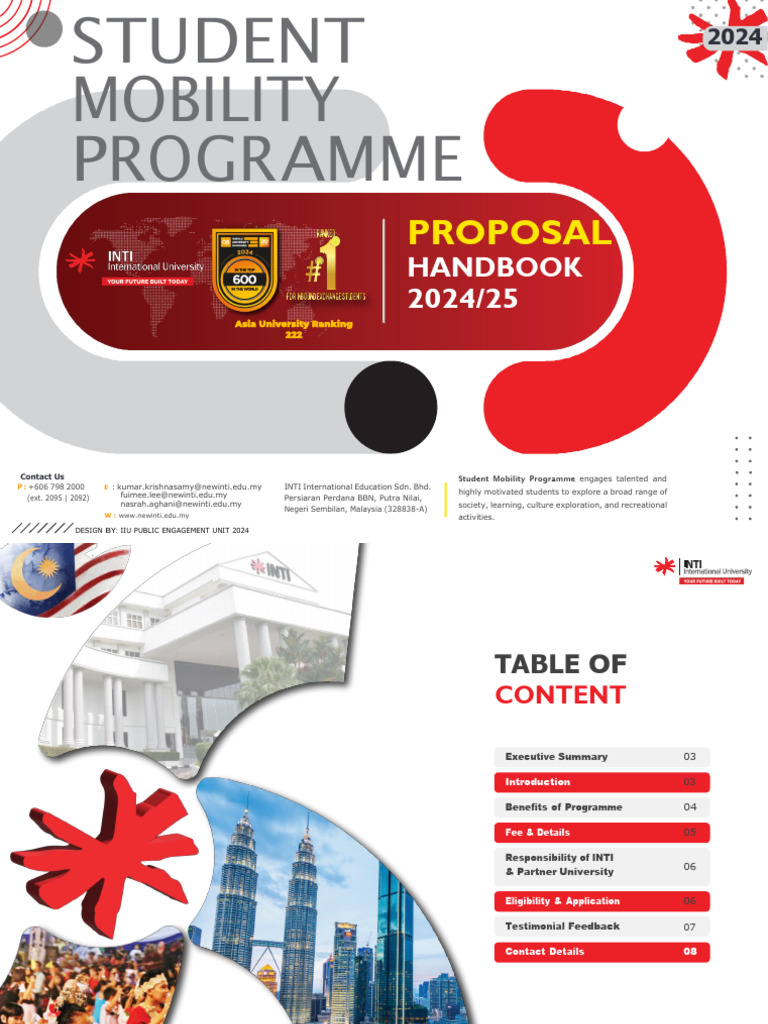 INTI Student Mobility Programme Brochure 2024 2025 | PDF | Fee | Malaysia