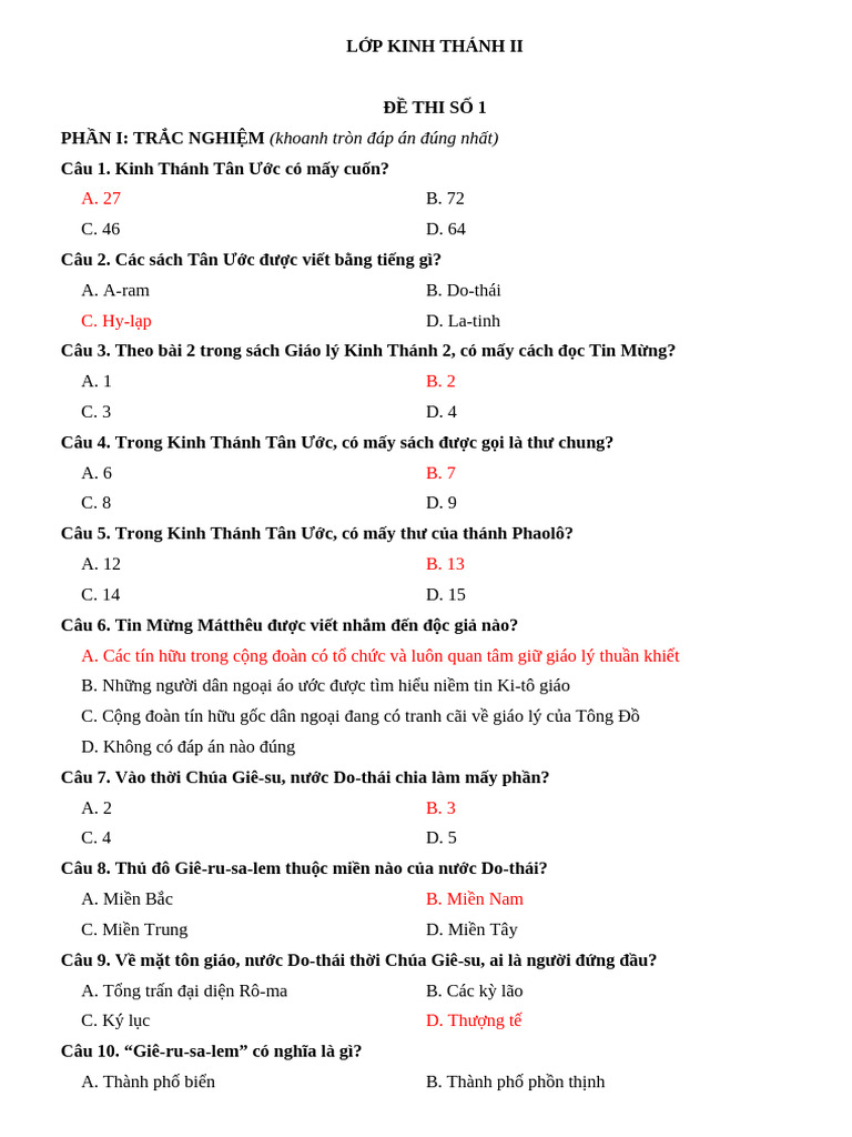 Bộ Đề Trắc Nghiệm Kt2 | PDF