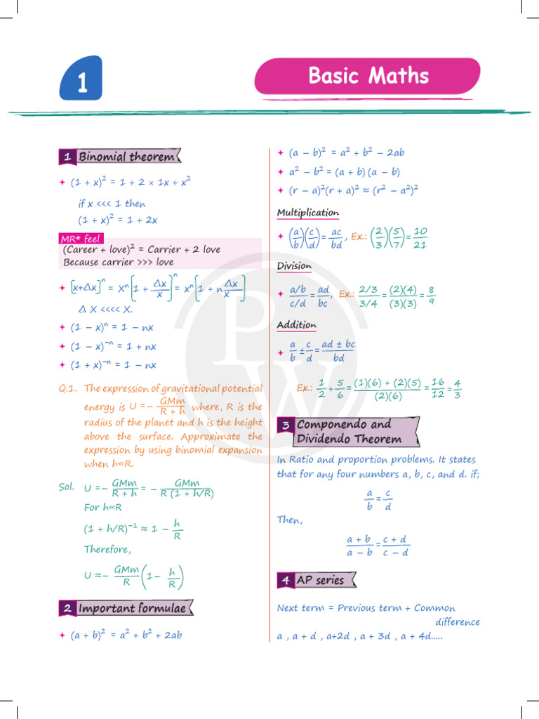 Basic Maths Hand Written Notes - Physics - Final RTP PDF | PDF