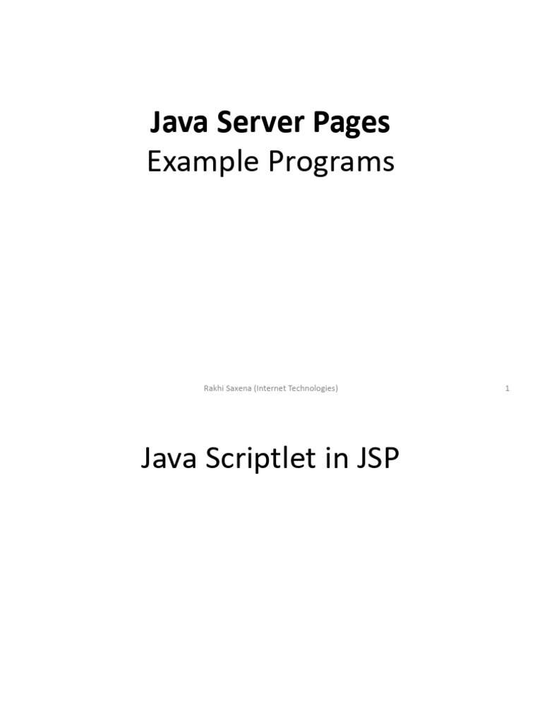 JSP Example Programs Overview | PDF