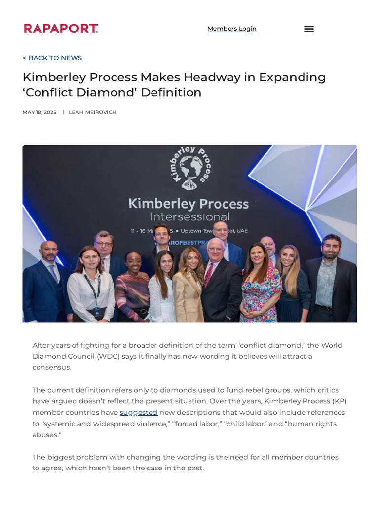 KP Makes Headway in Expanding Conflict Diamond' Definition | PDF | Diamond