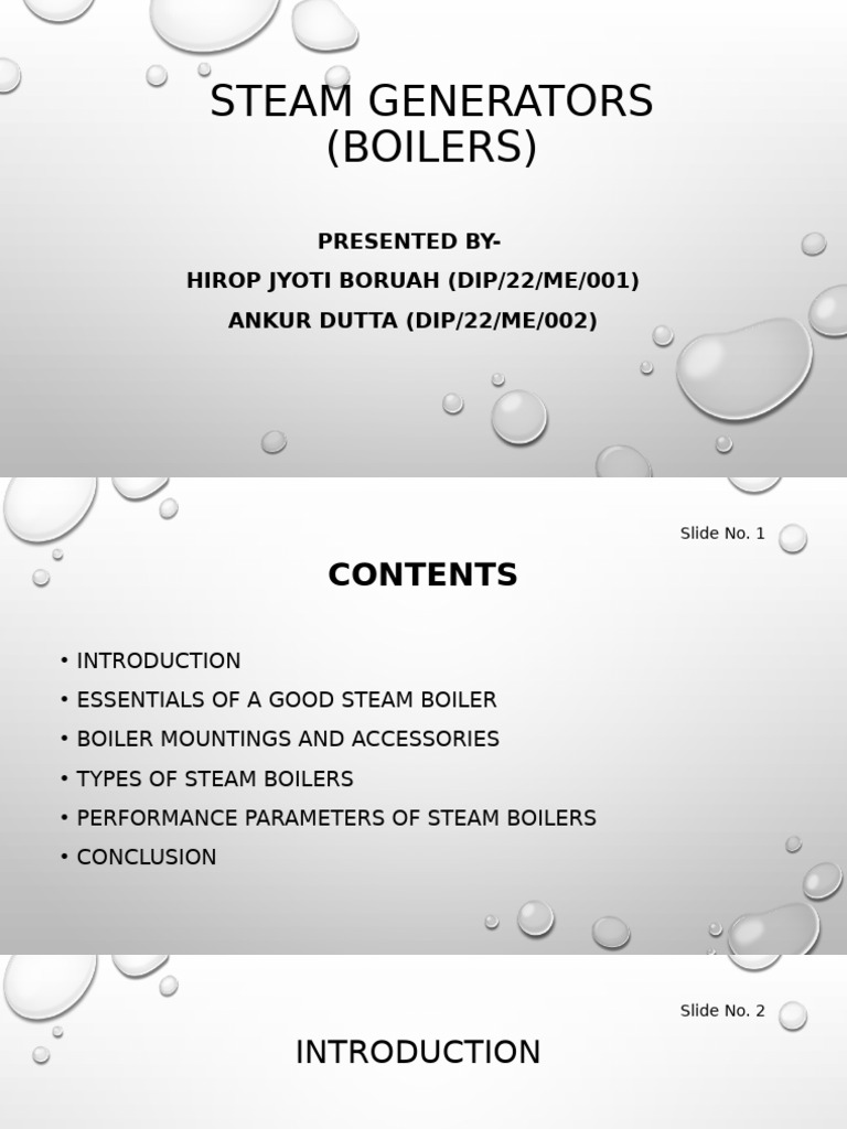 Steam Generators Power Point Presentation | PDF | Boiler | Steam