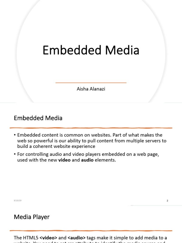 ACCS1104 TOPIC7 - Embedded Media | PDF
