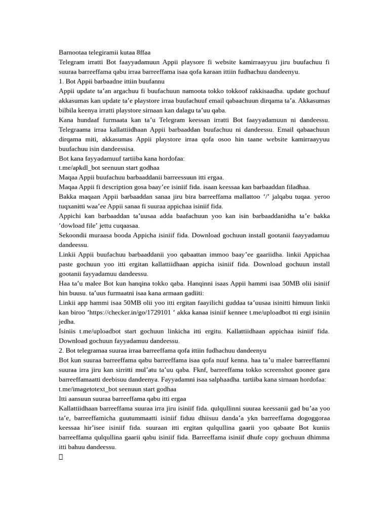 Barnoota Teleg Kutaa 8ffa | PDF
