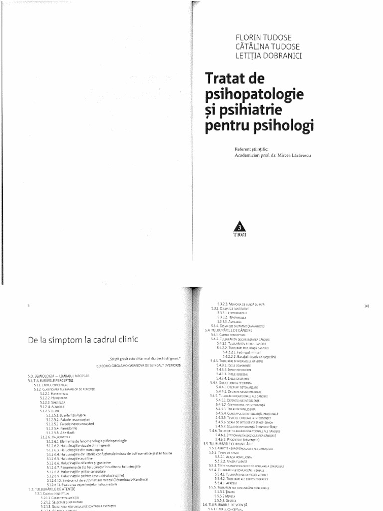 Tratat de Psihopatologie - Cap 5 | PDF