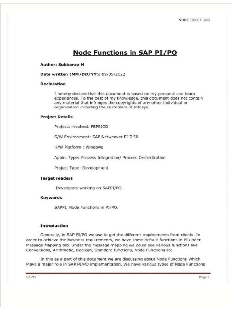 Node Functions | PDF