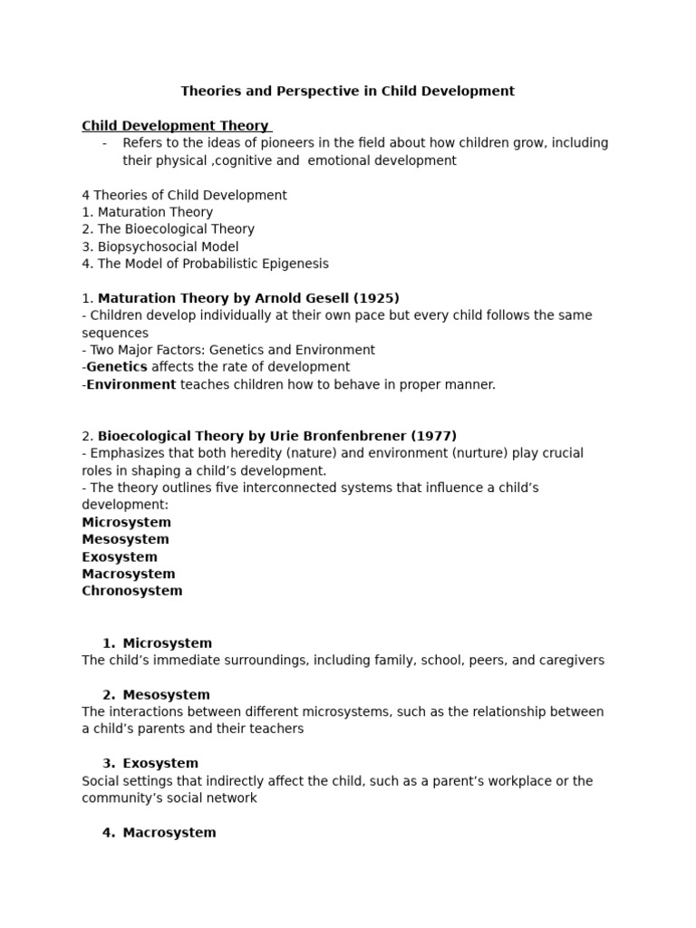 G1 Theories and Perspective in Childhood Development | PDF | Epigenetics | Genetics